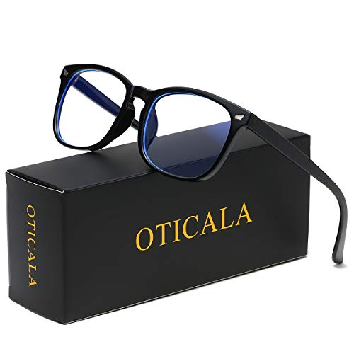 Blue Light Blocking Glasses, OTICALA Computer Screens/Gaming/TV/Smart Phones Anti Eyestrain Glasses for Women Men 2 Pack(Black+Pink)