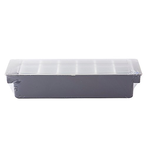 Tablecraft (102) 6-Compartment Black Plastic Condiment Holder