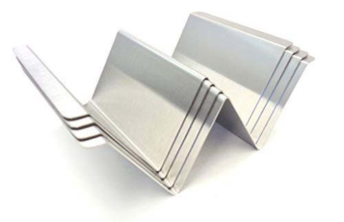 Taco Holder 4 Pack with Handles - Taco Holders - Taco Stand - with Free Recipe Ideas - Taco Rack - Stainless Steel Taco Holder (4 Pack with Handles)