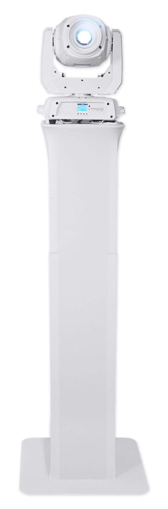 Rockville RTP82W Adjustable Totem Moving Head Light Stand+Scrim+Bag, 8 ft. white