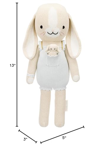 cuddle + kind Briar The Bunny Little 13" Hand-Knit Doll β 1 Doll = 10 Meals, Fair Trade, Heirloom Quality, Handcrafted in Peru, 100% Cotton Yarn