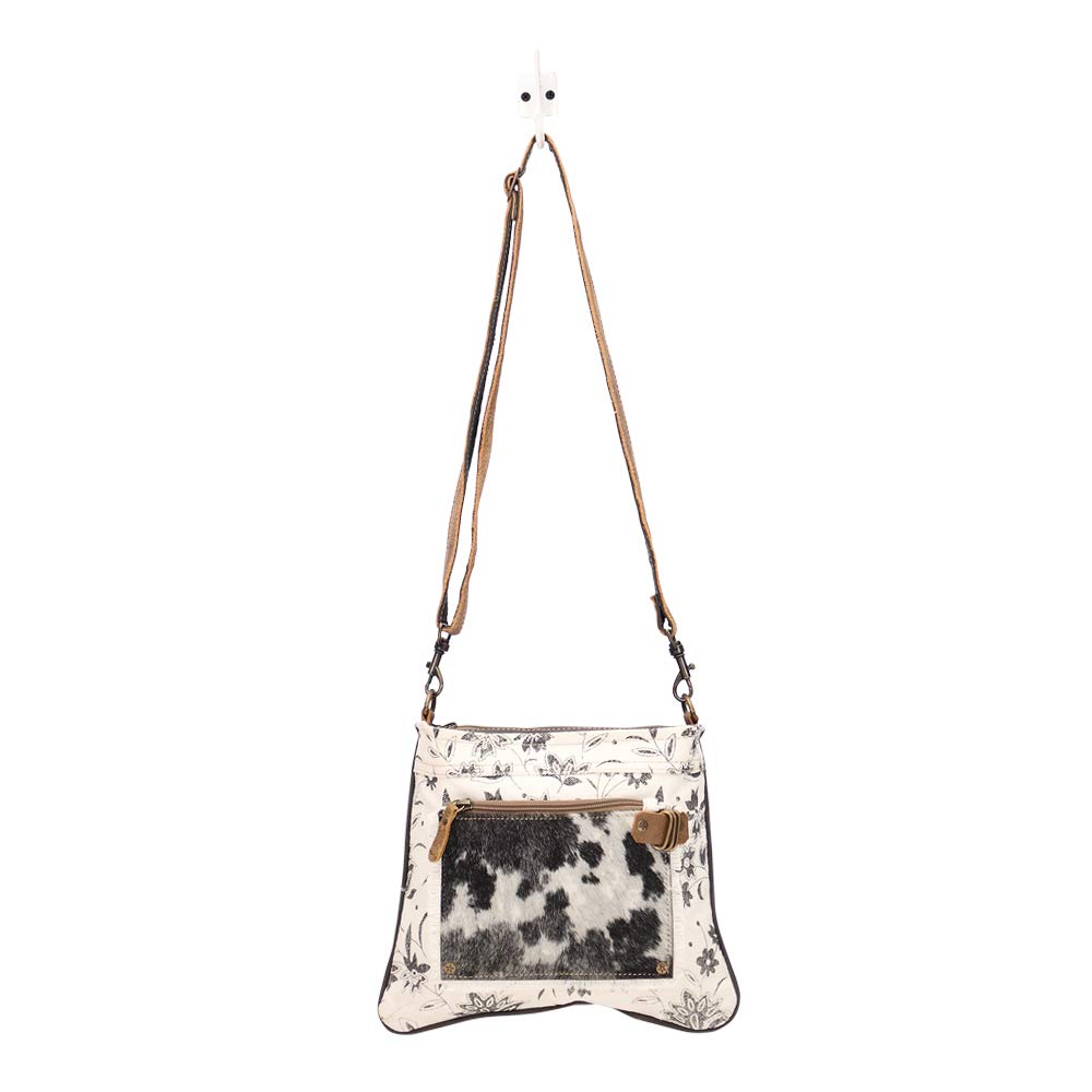 Myra Bag Canna Upcycled Canvas & Cowhide Crossbody Bag S-1481