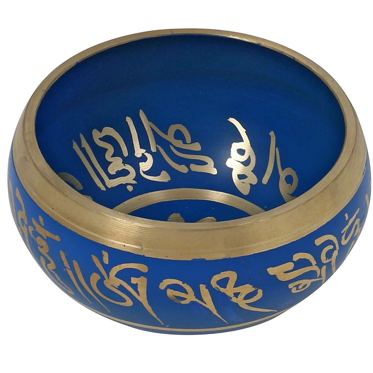 Indian Glance Relaxing Yoga Meditation Buddhist Tibetan Singing Bowl Set Blue With Mallet | Cushion | Pillow