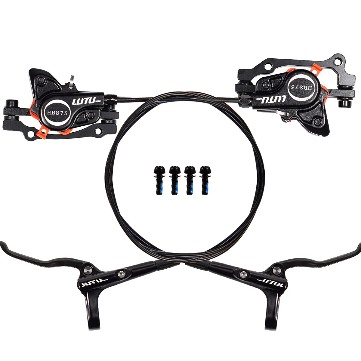 Chooee Mountain Bike Hydraulic Disc Brake ,MTB Hydraulic Disc Brake Set Right Front 800mm Left Rear 1450mm Hydraulic Brake,Black