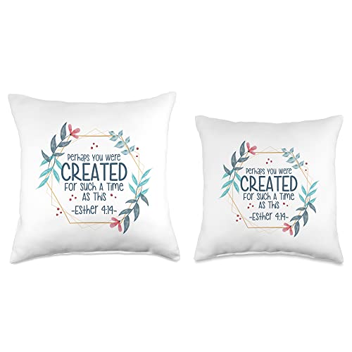 Faith Bible Verse Gifts for Men Christian Religious Esther 4 14 Throw Pillow, 18x18, Multicolor