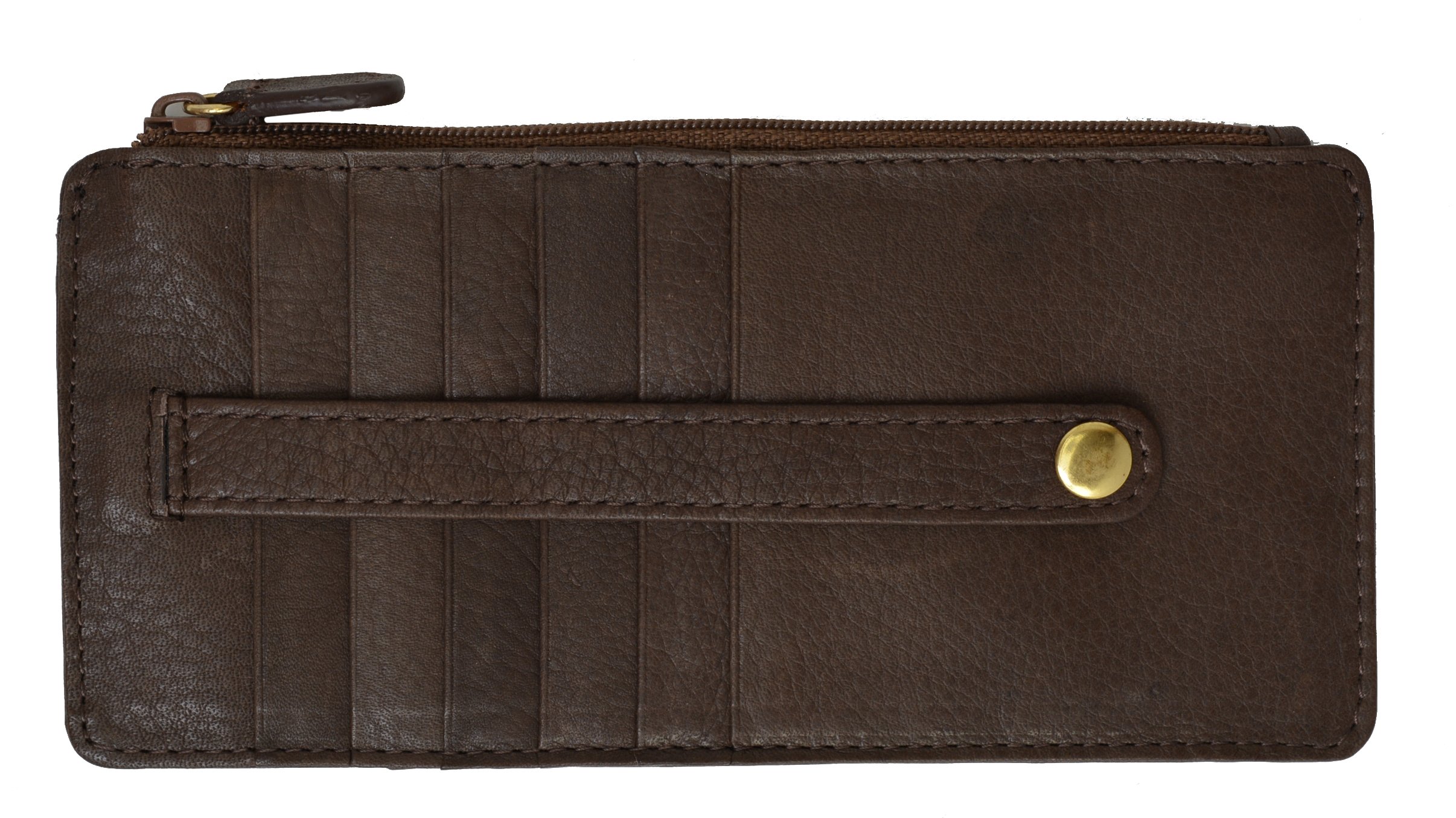 Rolfs Slim Money Organizer Id Card Credit Card Holder Wallet (Brown)