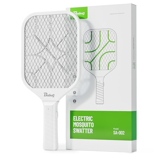 Buzbug Electric Fly Swatter, Handheld Mosquito Swatter, 3800V Heavy Duty Bug Zapper Racket Indoor Outdoor, Mosquito Bat, Instant Fruit Fly Killer (AA Battery Powered, NOT Included) -SA002