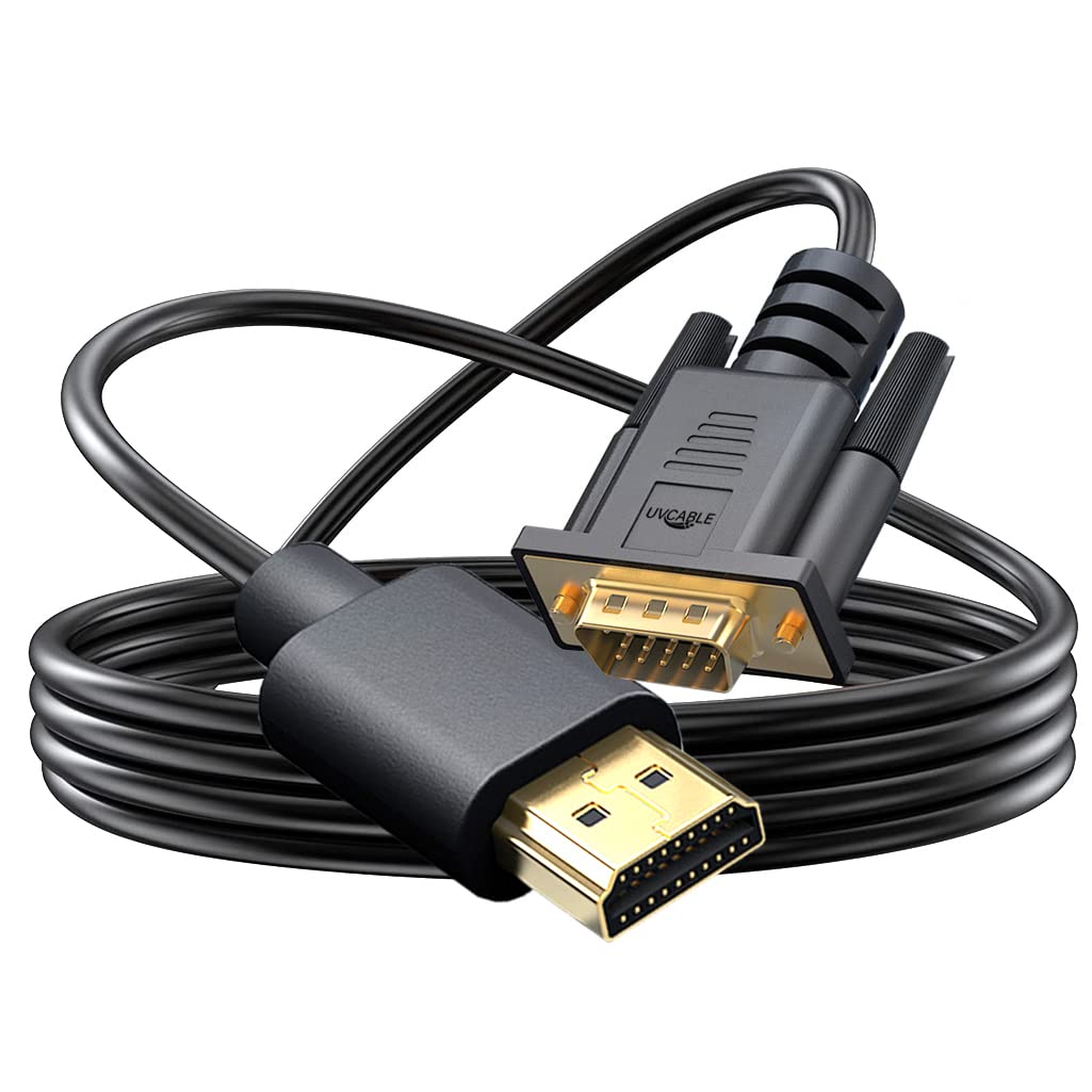 HDMI to VGA Cable 2-Pack, 3.3 Feet Gold-Plated Computer HDMI to VGA Monitor Cable Adapter Cord for Computer, Desktop, Laptop, PC, Monitor, Projector, HDTV, and More (NOT Bidirectional)
