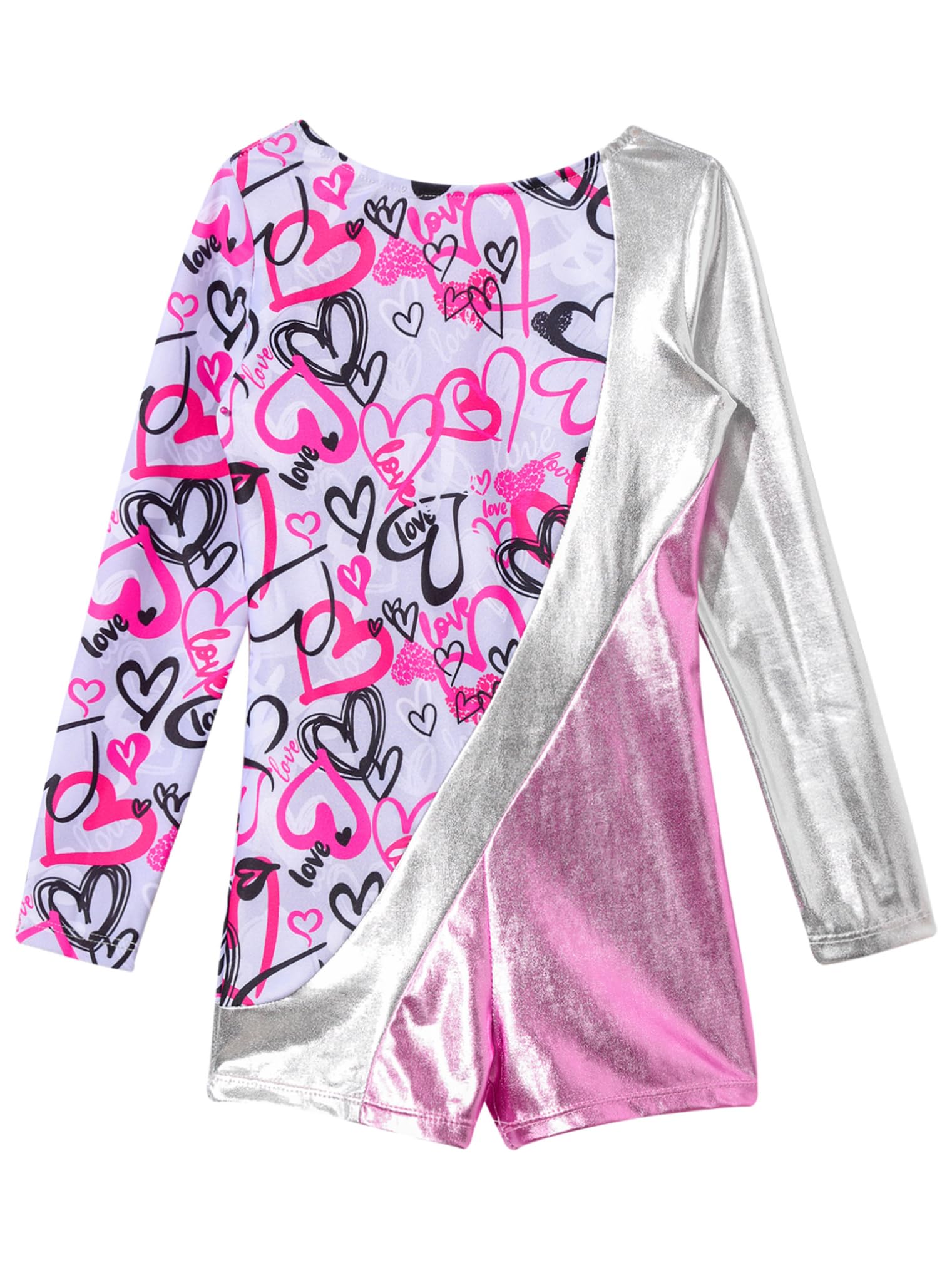 Choomomo Junior Girls Mesh Splice Gymnastics Dance Leotard One Piece Sports Workout Jumpsuit Pink 8 Years