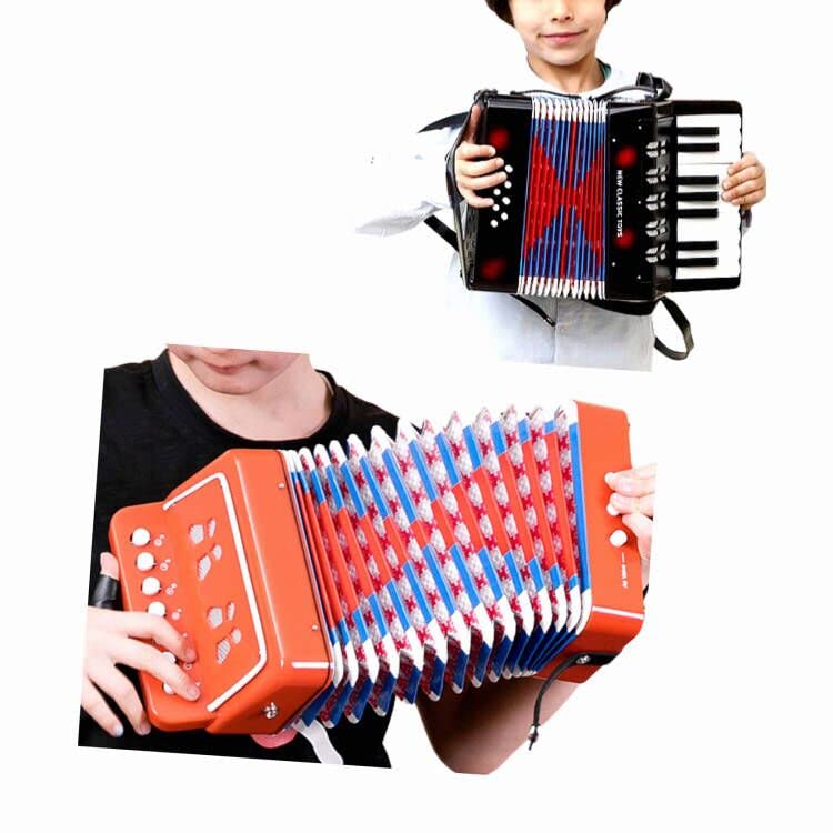 BORIYAM Accordion 17 Keys 8 Bass,Toys for Children and Adult Beginners,Accordion Instrument ,Early Learning Enlightenment Instrument (White)