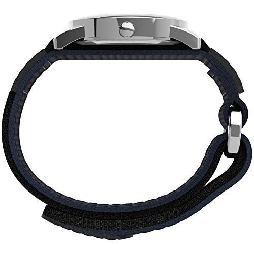 Timex Men's Easy Reader 35mm Watch – Silver-Tone Case Blue Dial with Blue FastWrap Strap