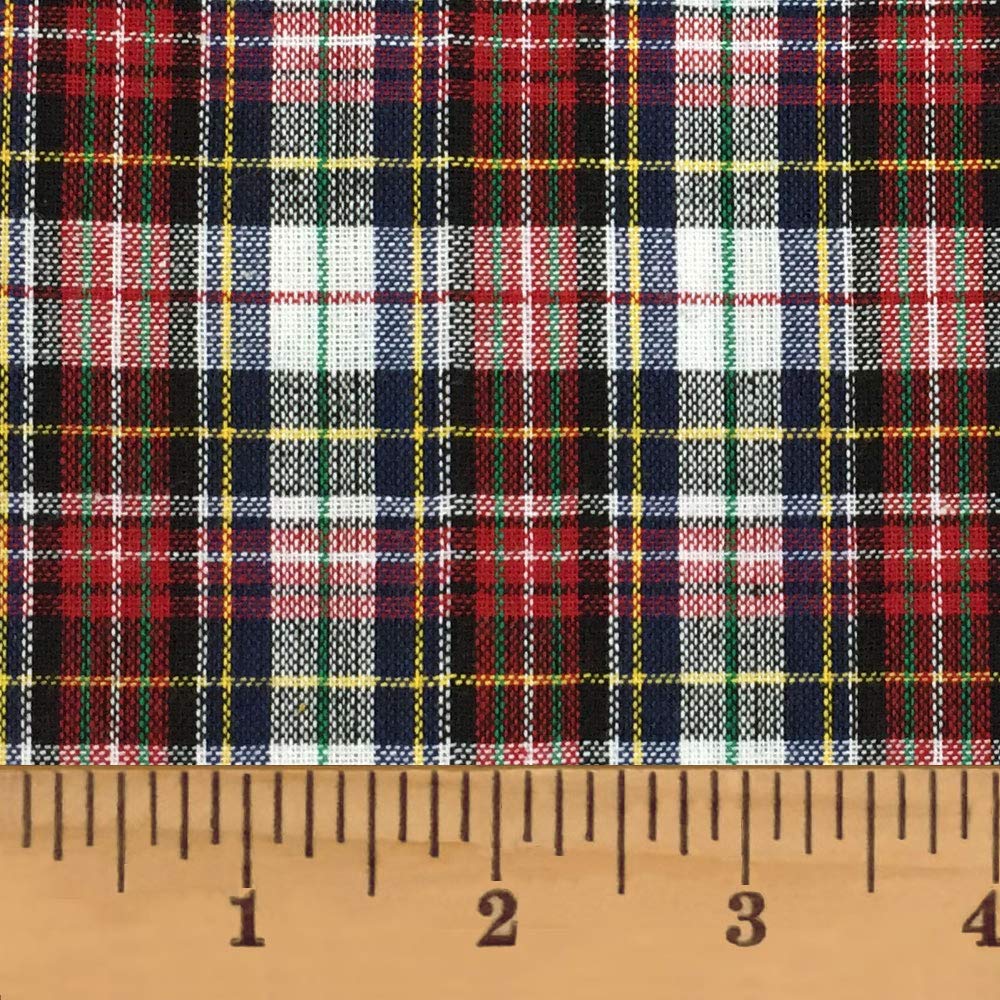 Highland Red Tartan Plaid Cotton Homespun Fabric by JCS - Sold by The Yard