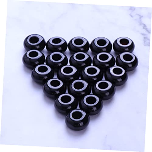 EXCEART 40 Pcs Beads with Large Holes Gemstone Beads Large Hole Spacer Beads Lava Beads Blue Lace Agate Beads Gemstone for Jewelry Making Beading Kits Loose Beads Round Beads Suite Natural