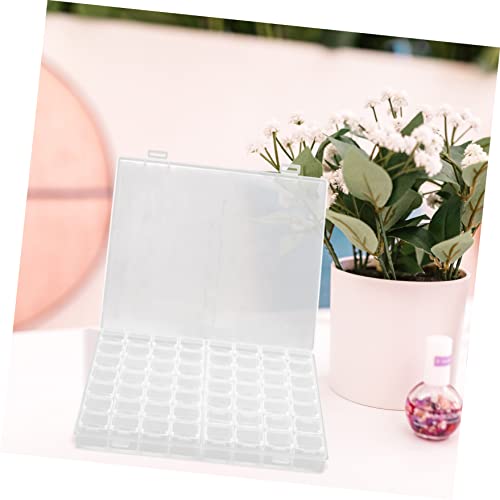 EXCEART 8 pcs Bead Plastic Nail DIY Dividers Compartment Diamond with Art Container Organizer Craft Lids Fishing Grids Embroidery Transparent Diamonds Adjustable Jewelry Storage Cases