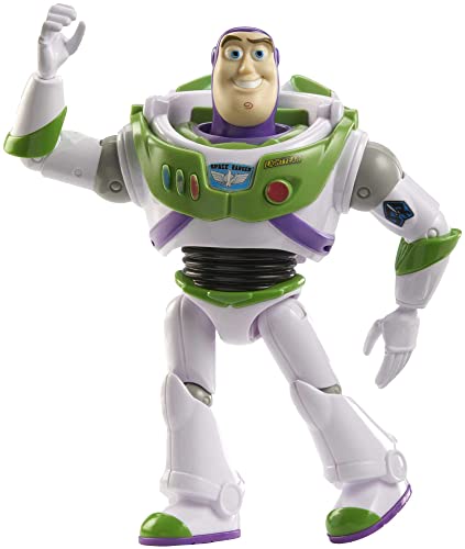 Mattel Disney Pixar Buzz Lightyear Action Figure, Posable Character in Signature Look, Collectible Toy, 7 Inch