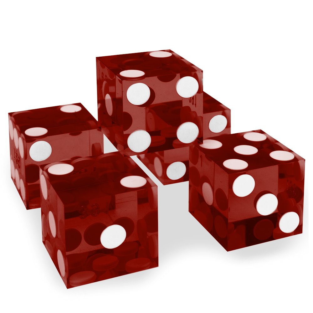 Instant Craps Game Set β 5 Grade AAA, 19mm Red Precision Casino Dice with Razor Edges, Flush Pips & Matching Serial Numbers + Craps On/Off 3-inch Dealer Puck - Heavy-Duty Acrylic with Rubber Bumpers