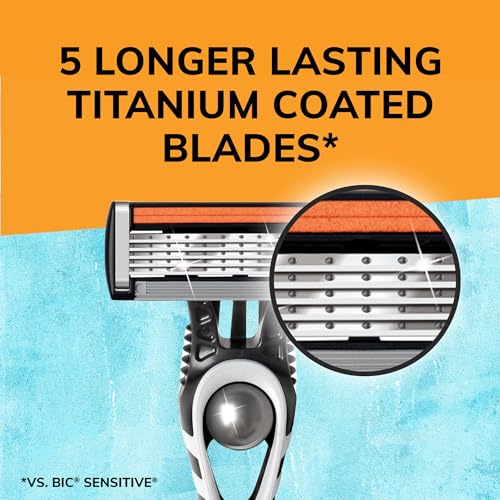 BIC Flex 5 Disposable Razors for Men, Long-Lasting 5-Blade Razors For a Smooth and Comfortable Face Razor Shave, Shaving Razors, 6 Count (Pack of 1)
