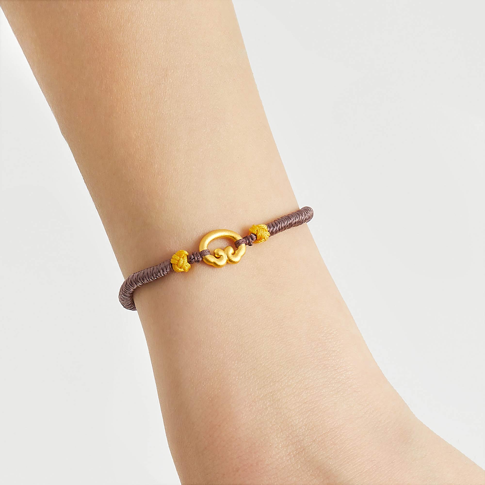 CHOW SANG SANG 999 24K Solid Gold Daily Bliss Ruyi Bracelet for Women 92052B | 8.6", (22 CM)