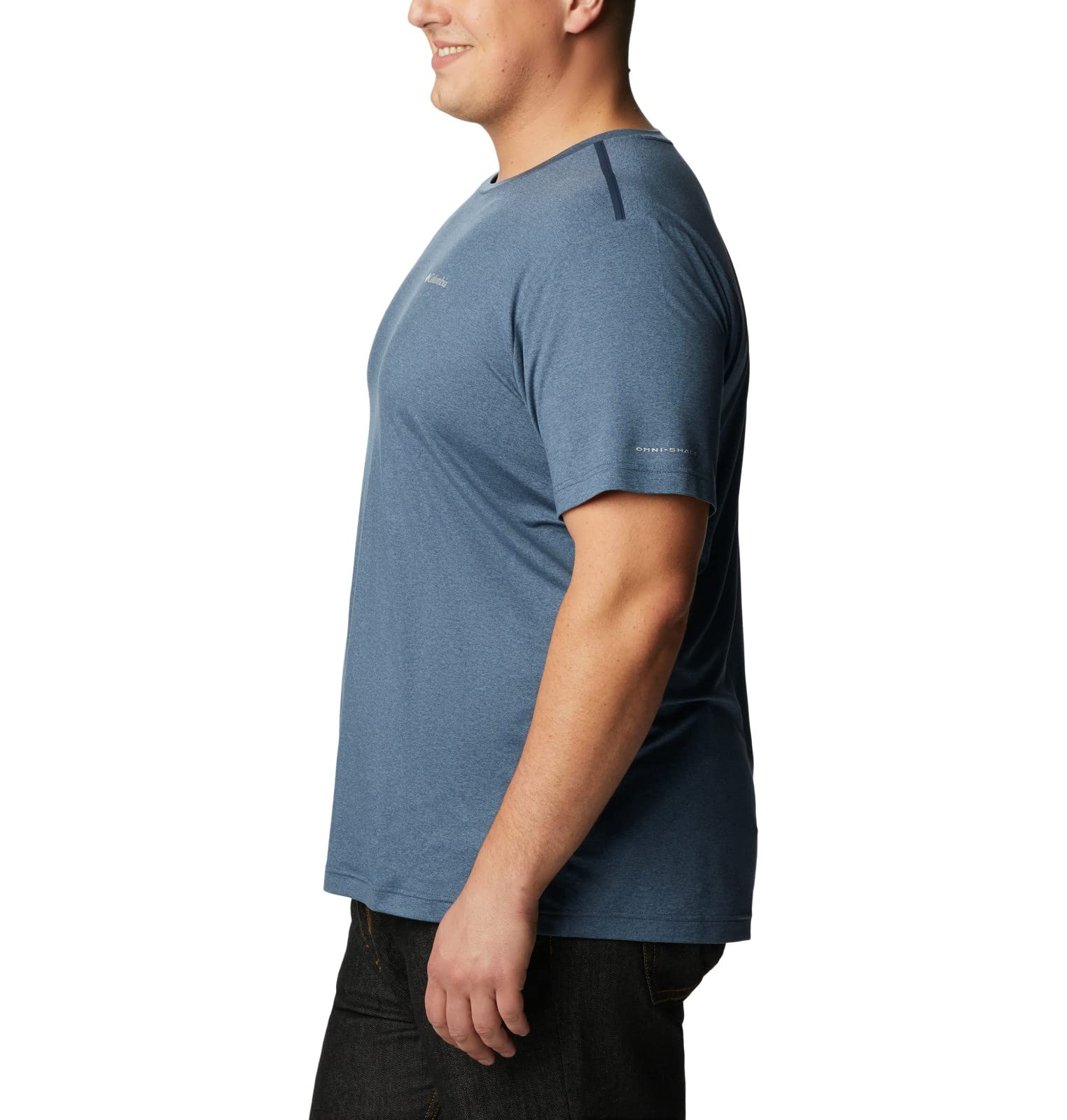 Columbia Men's Tech Trail Crew Neck, Dark Mountain Heather, 2X Tall