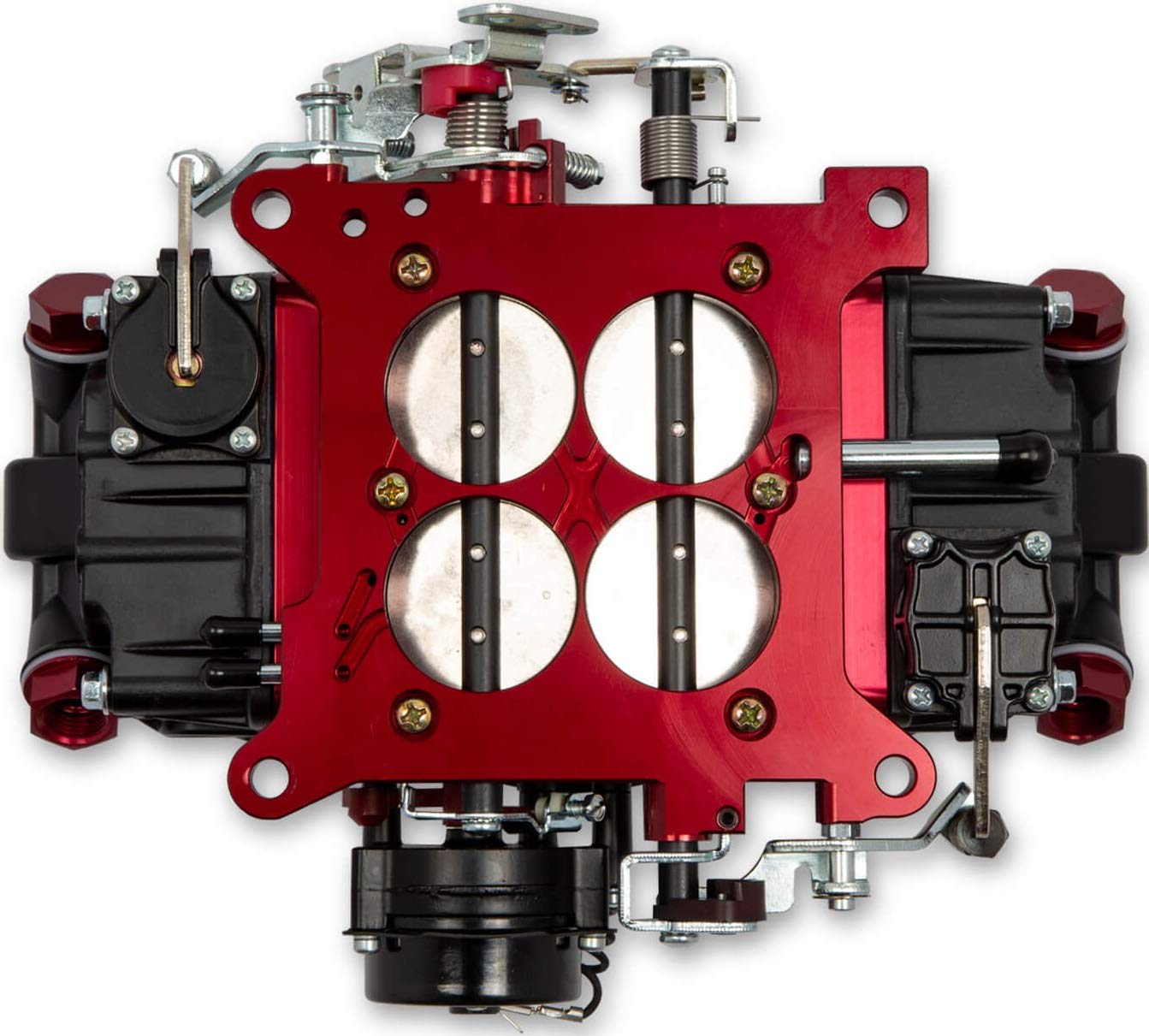 NEW HOLLEY 600 CFM QUICK FUEL BRAWLER STREET CARBURETOR,RED BILLET BLACK FINISH,MECHANICAL SECONDARIES,ELECTRIC CHOKE,4150 MODEL,COMPATIBLE WITH GASOLINE