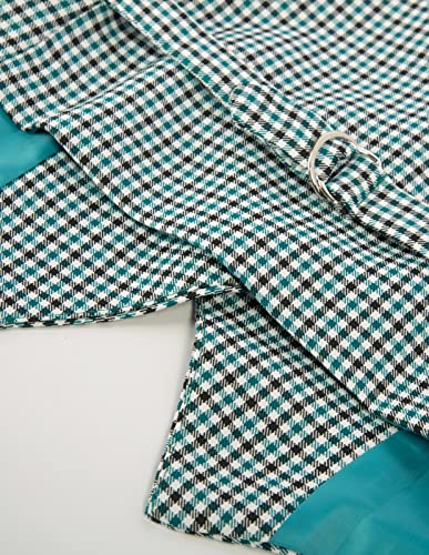 GRACE KARIN Blazers for Women Vintage Plaid Vest Suit Jackets for Renaissance Pirate Cosplay Teal