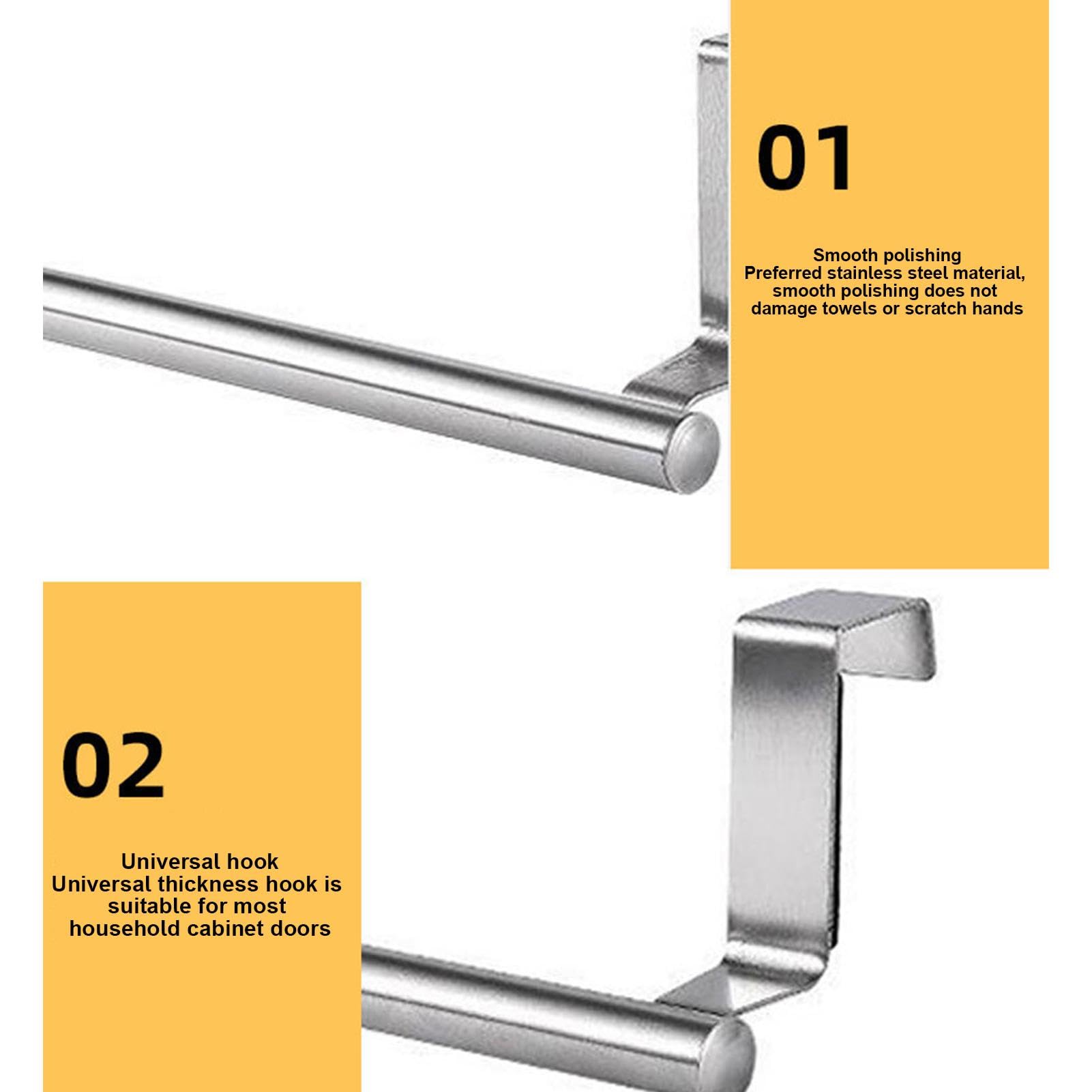 Door Hanging Towel Holder - Overdoor Towel Hanger, Easy to Install Hanging Towel Rack | Adjustable Over The Door Towel Storage Towel Stand, Multi Hanging Towel Rail for Bathroom Kitchen Bedroom