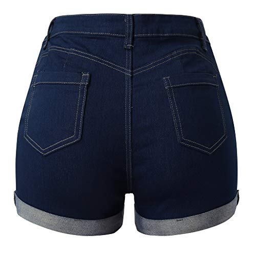 New Washed Shorts ,THENLIAN Women Low Waisted Solid Short Mini Jeans Denim Pants Shorts(S, Black)