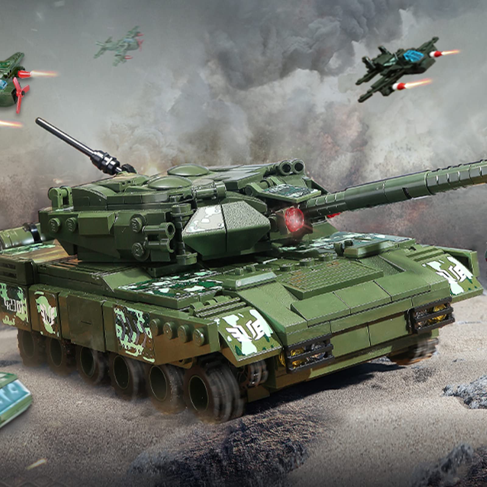 Military Armed 8 in 1 Tank Building Blocks Set, Compatible with Lego WW2 Armed (642PCS) Toys Gift for Boys 6-10, 8-14 Year