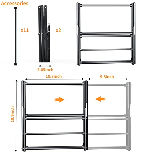 KeingGcopr Household Indoor Foldable Drying Rack Clothing, Laundry Drying Rack - 40" x 28.8" x 14.2", Space Saving Indoor&Outdoor, Black