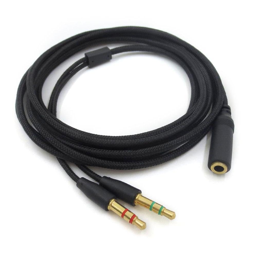 BYNNIX Earphone Cable Headphone Adapter Splitter Headset Microphone Cord for Electra 7.1 V2 Headphones 3.5mm Audiophile-Grade Headphone Cable for Electra 7.1 V2 Flexible Splitter
