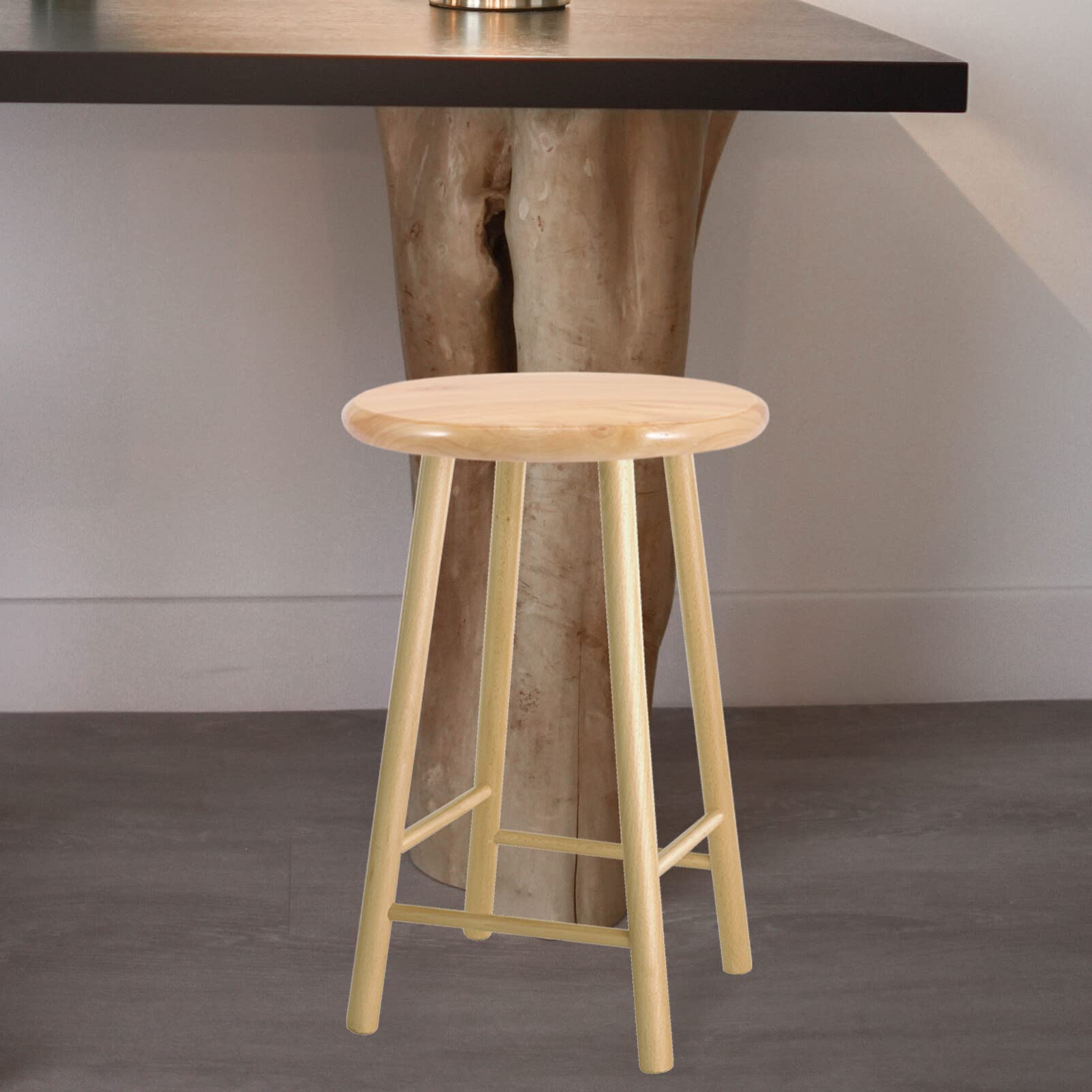 BESPORTBLE Wooden Bar Stool Seat Replacement Bar Stool Top 11.6 inch Round Wood Seat Replacement Stool Part Accessories Repair DIY Part