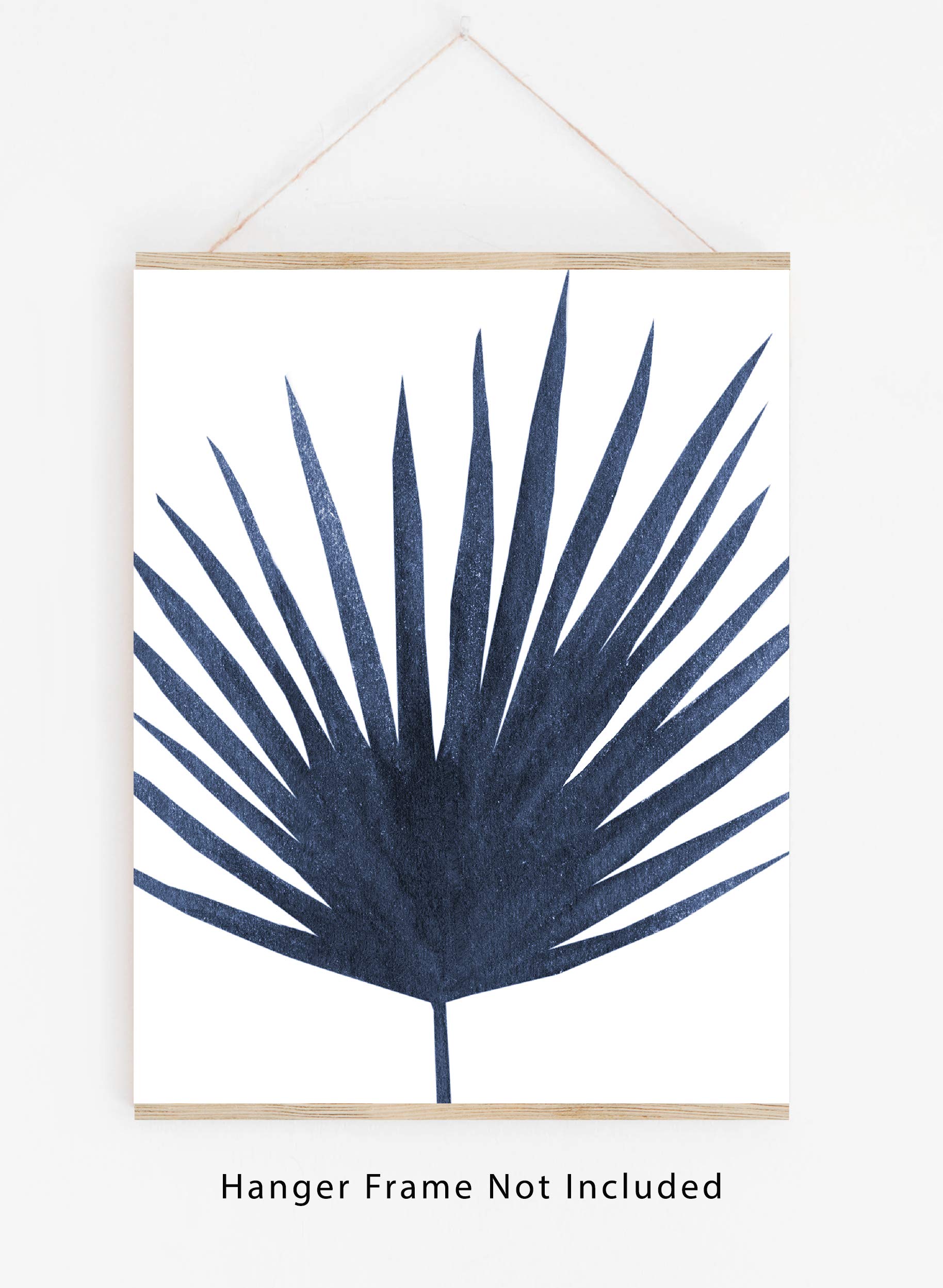 Blue Tropical Palm Frond Botanical Wall Art Print - 11x14 UNFRAMED, Abstract Modern Decor - A Bold, Bright Look for Any Room