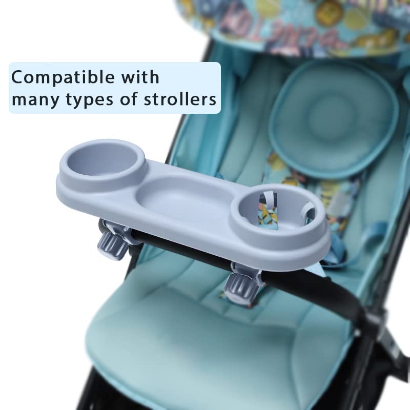 TOLASTO Universal Stroller Snack Tray,Snack Tray for Stroller, Compatible with a Variety of Stroller handrails, ABS Material, Flexible Adjustment of The Installation((Grey)