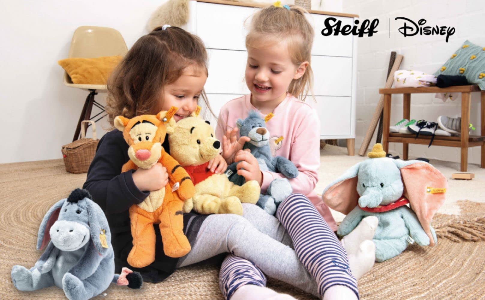 Steiff Disney Soft Cuddly Friends Eeyore, Premium Stuffed Animal, Bluish Gray, Over 9.5" Tall,024603