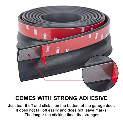 Garage Door Rubber Seal Strip, Universal Garage Door Seal, Weatherproofing Garage Door Weather Stripping(20FT)