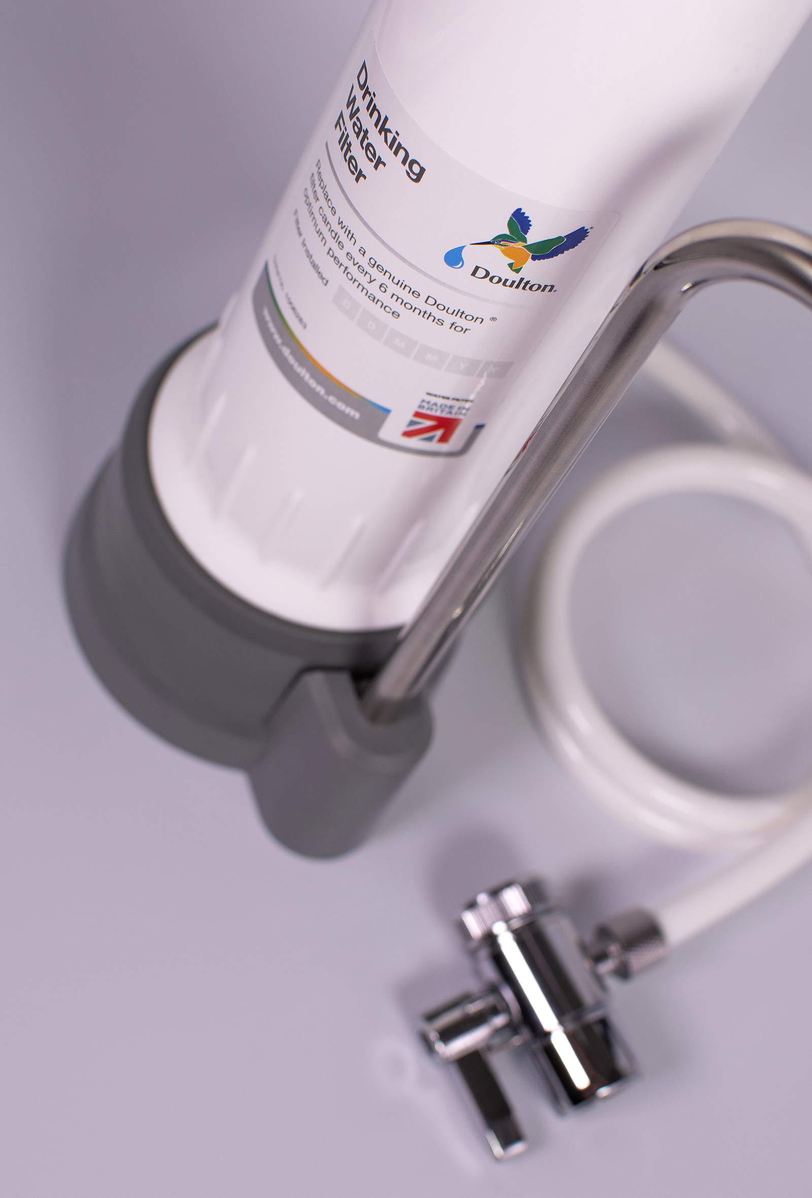 Doulton ¦ W9331032 ¦ HCP Countertop Filter System ¦ Tap Fit ¦ 10" UltraCarb Short Thread Element BSP Mount ¦ Superb Taste Drinking Water Filter ¦ 9501 ¦ White and Grey