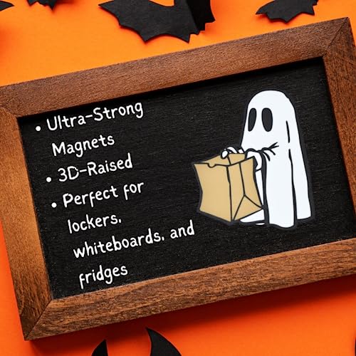 Halloween Decorative Fridge Magnets | Perfect Spooky Halloween Party Decorations | Made in USA (Ghost Trick or Treat)