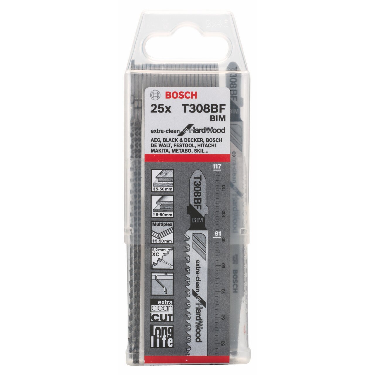 Bosch 2608636570 Jigsaw Blade T308 Bf 25 Pcs