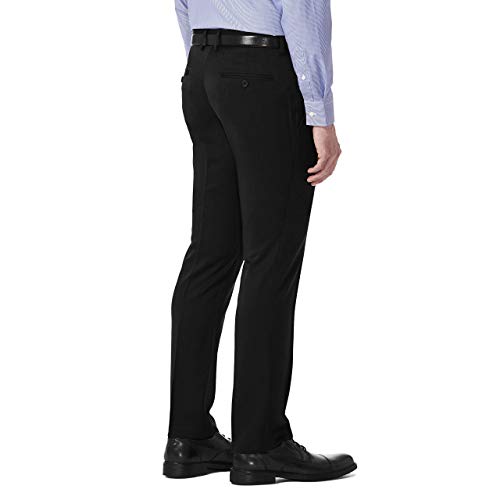 Kenneth Cole REACTION mens Urban Heather Slim Fit Flat Front dress pants, Black, 36W x 30L US