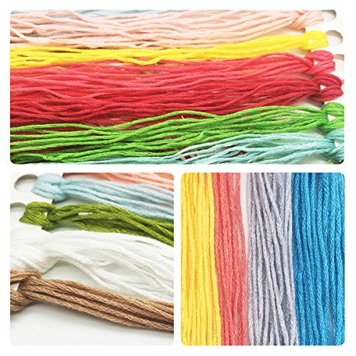 Maydear Full Range of Embroidery Starter Kits Stamped Cross Stitch Kits Beginners for DIY Embroidery 11CT 3 Strands - Beautiful Flowers 13×15(inch)