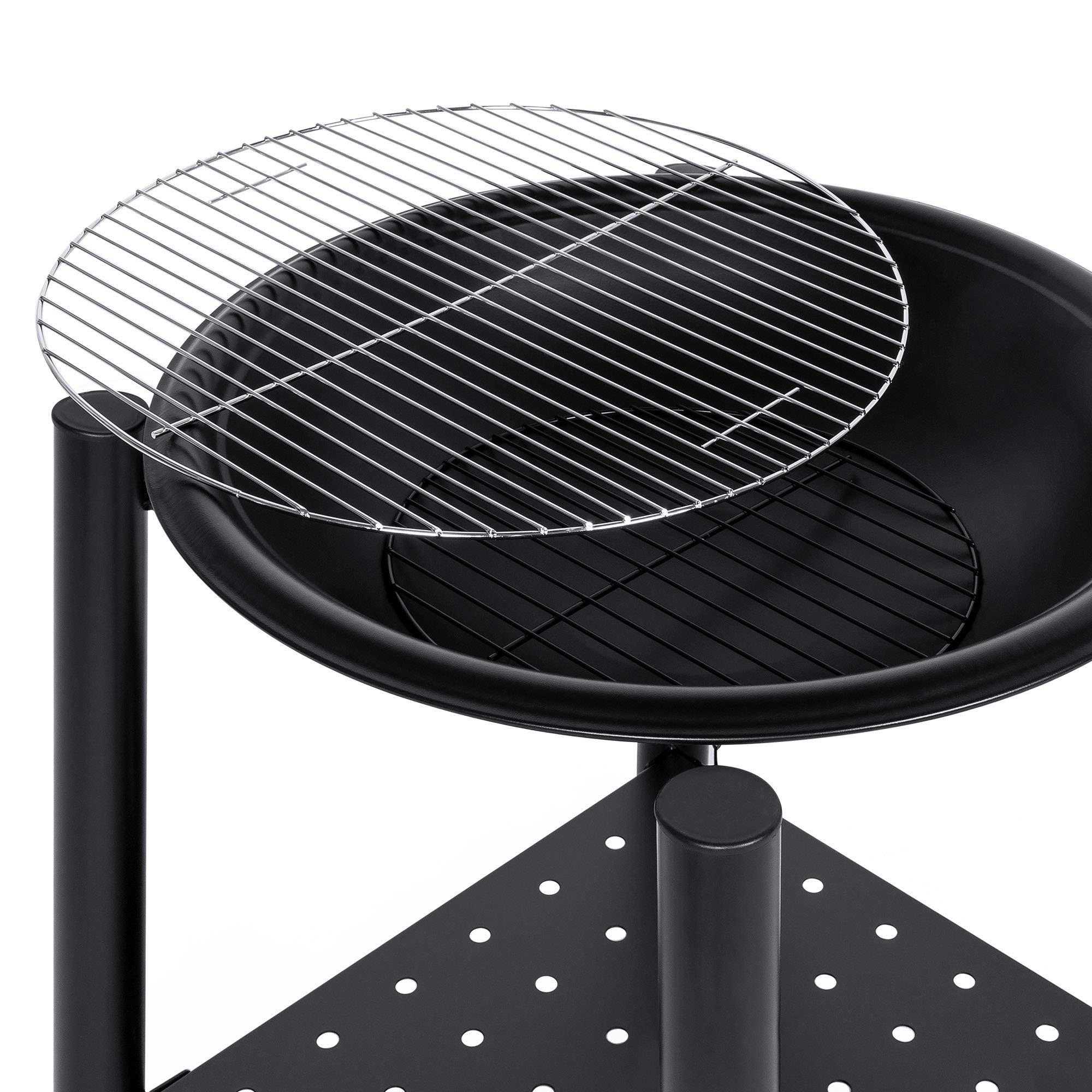 Best Choice Products 21.5-inch Outdoor Fire Pit Bowl Table and Storage for Patio, Backyard w/Shelf, Fire Spark Guard, Log Grate, Poker, Water-Resistant Cover, Black