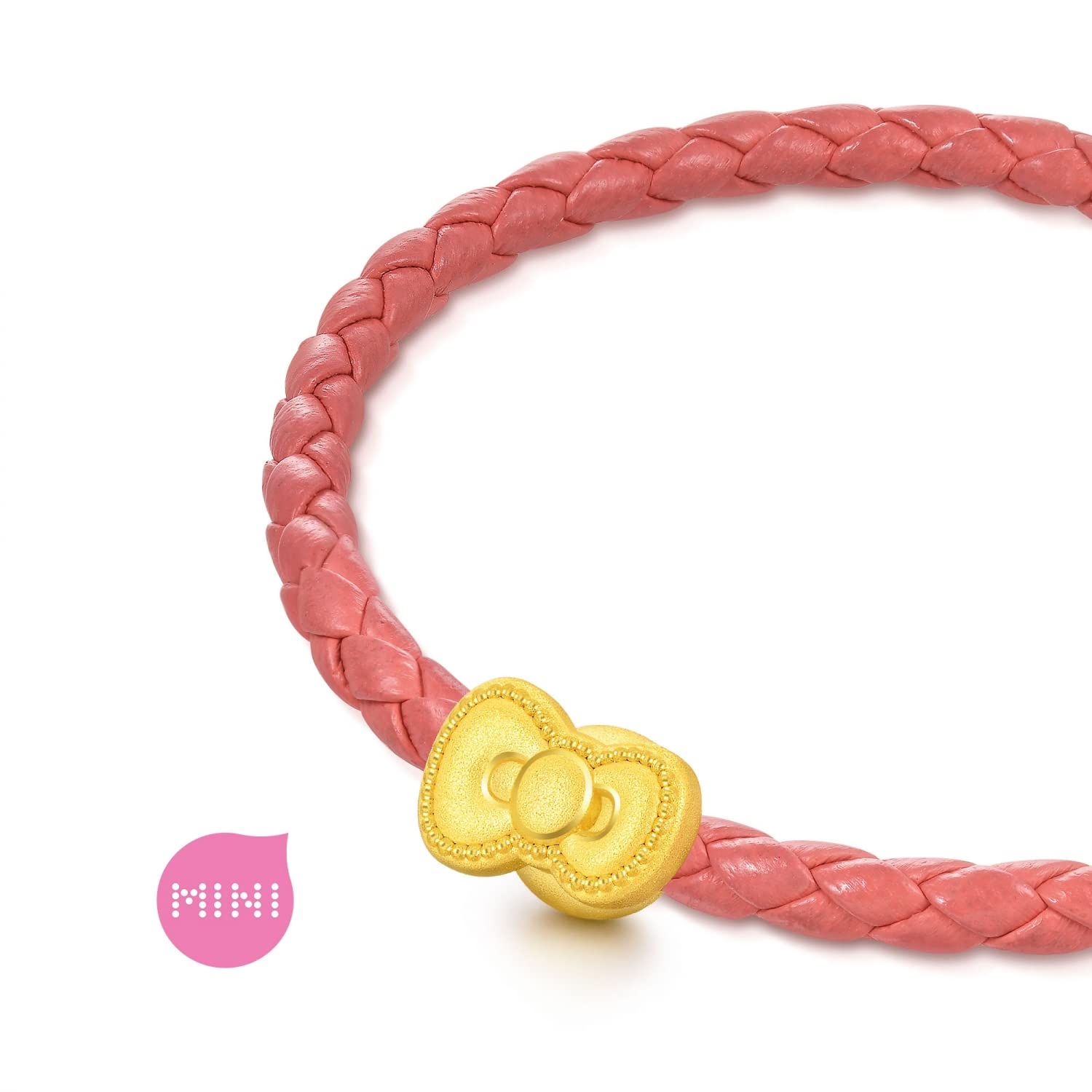 CHOW SANG SANG Sanrio 999 24K Solid Gold Hello Kitty Ribbon Mini Charm Bracelet for Women 92832C