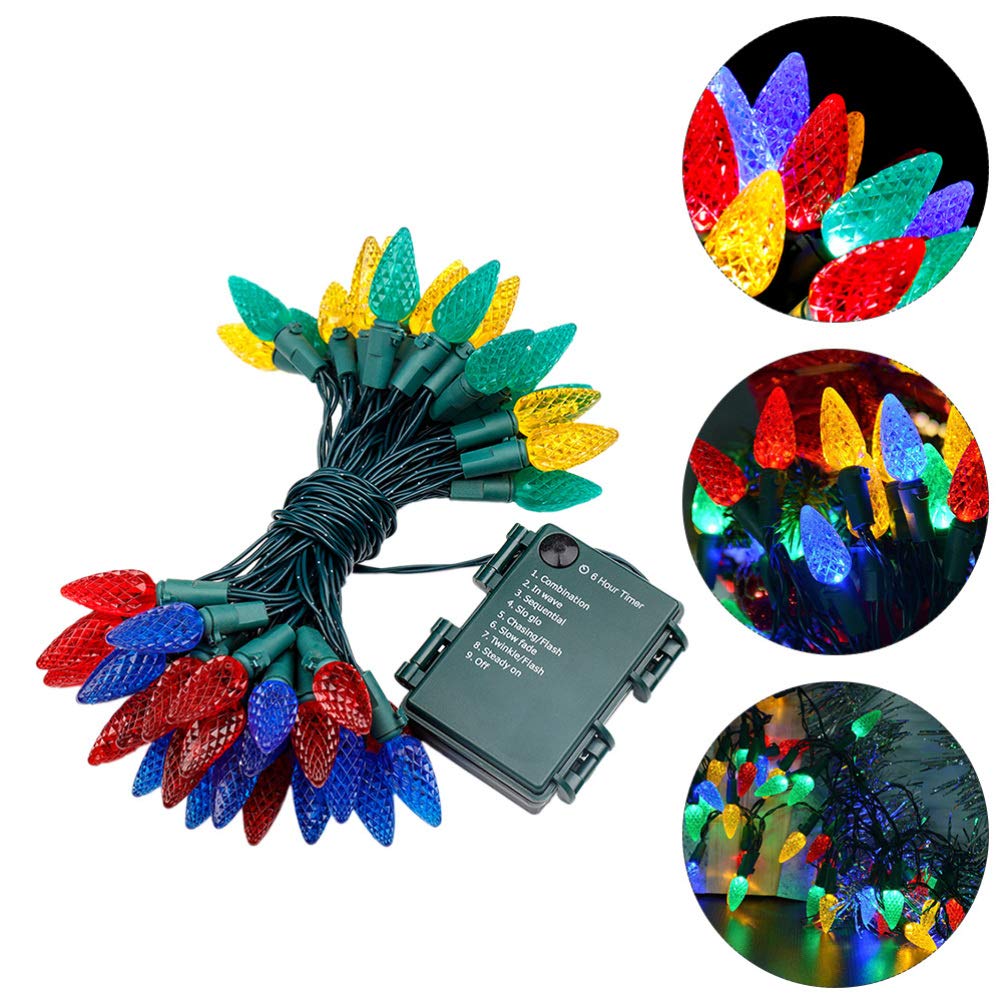 SOLUSTRE Outdoor Decor Strawberry String Lights LED Christmas Tree Hanging Lights Christmas Night Lights for Wedding Party Bedroom Outdoor Decoration (No Battery) Led String Lights