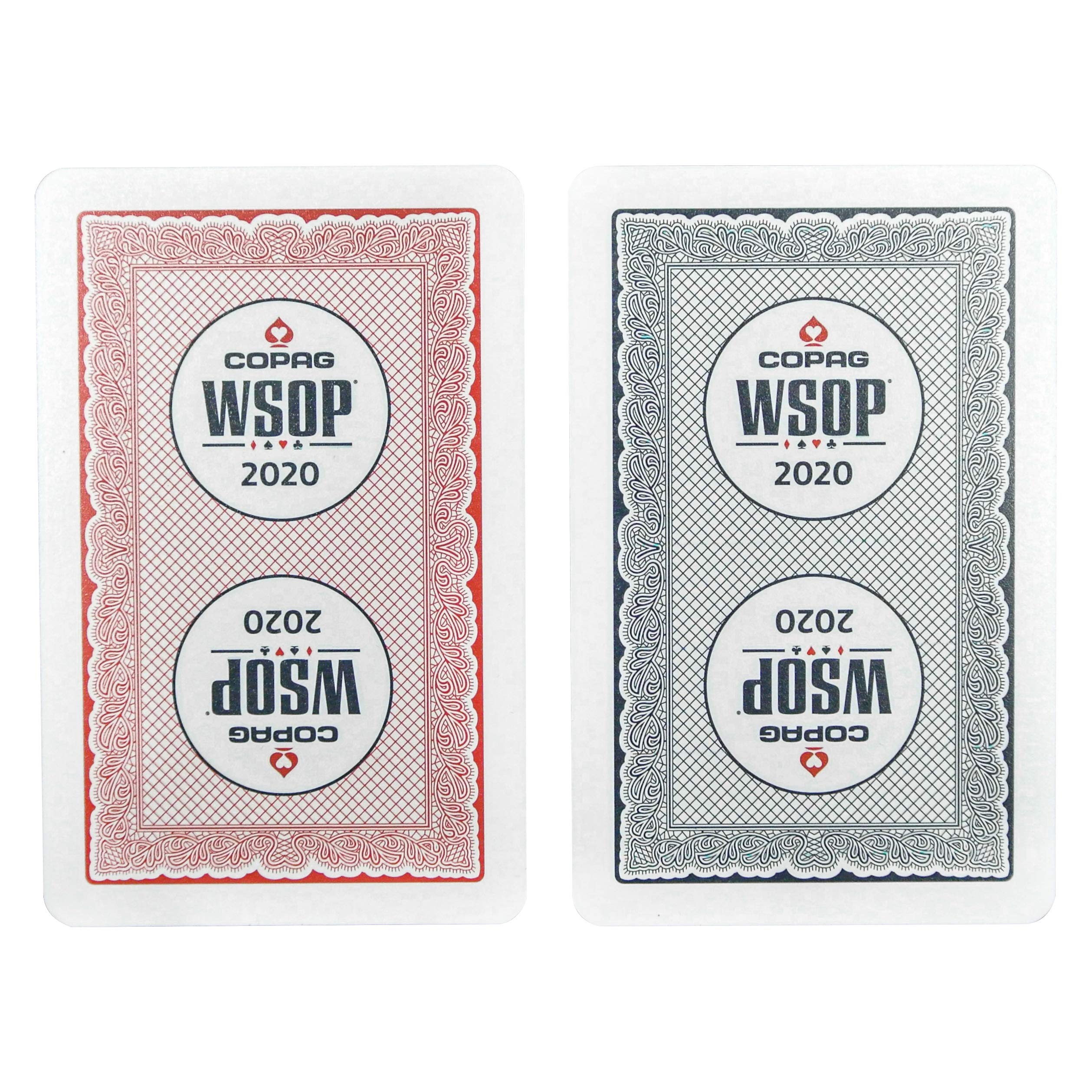 Copag Lace Design 2020 WSOP World Series of Poker 100% Plastic Playing Cards, Bridge Size Regular Index Red/Black Mixed Dozen