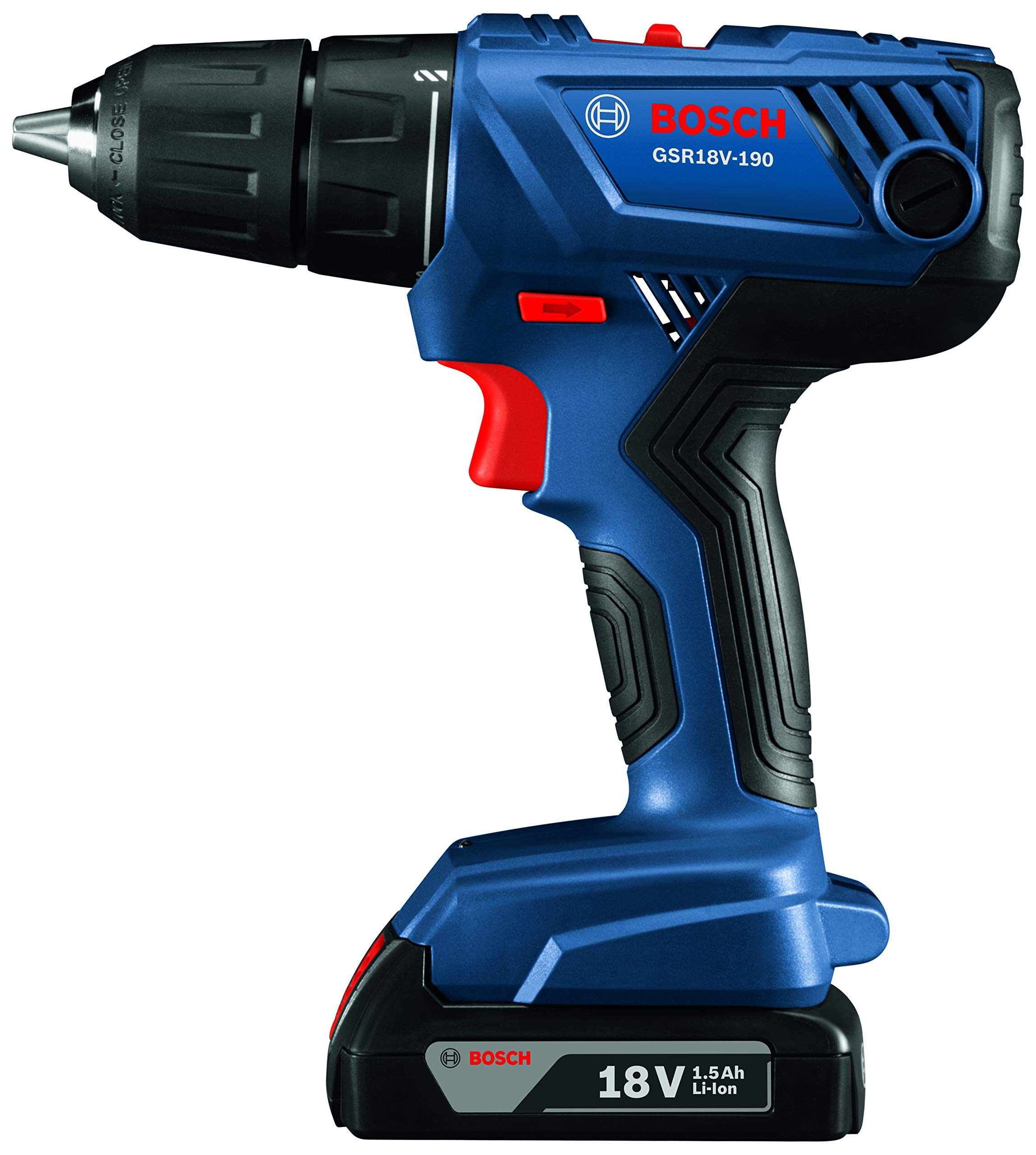 BOSCH GSR18V-190B22-RT 18V Compact 18-Volt Cordless 1/2-inch Drill/Driver Kit (Renewed)