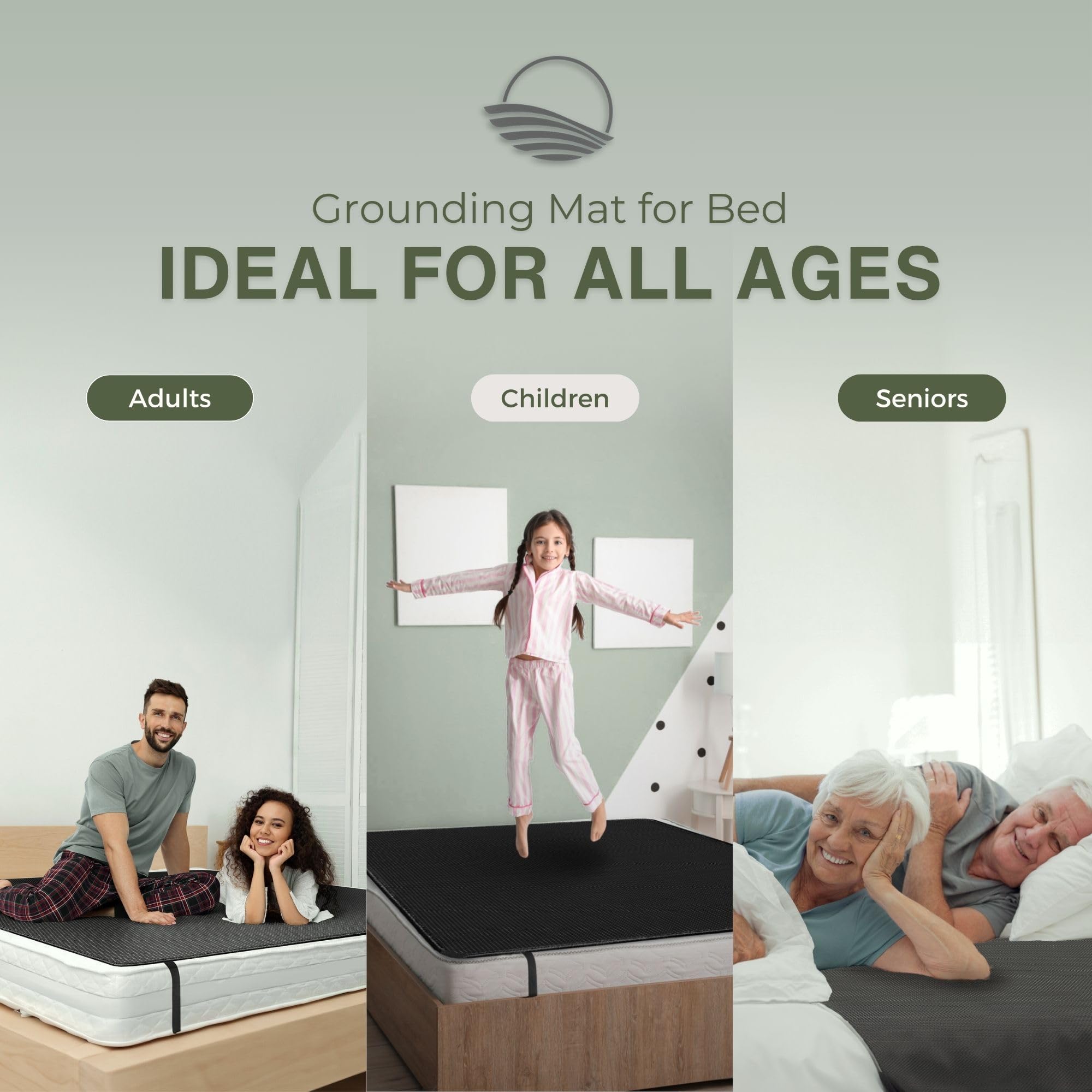 ELECTRAWAVE Grounding Mattress Cover Pad, Queen Size Earth Connected Conductive Carbon Leatherette Grounding Sheets for Better Sleep, Relieve Pain, Reduce Inflamation