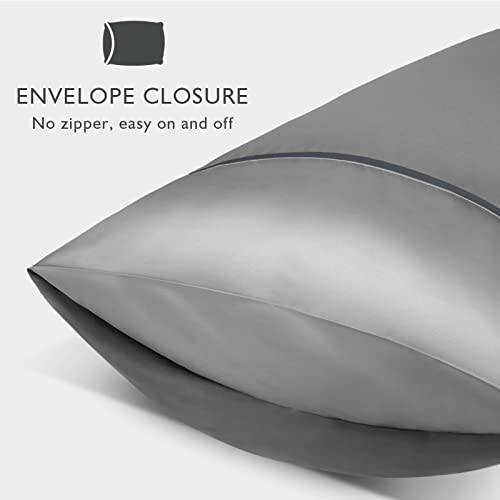 Fittia Silky Satin Body Pillow Pillowcase for Hair and Skin, Silk Body Pillow Case Cover 20x54 with Envelope Closure, Soft Long Pillowcase, Slivergrey, 1 Pack