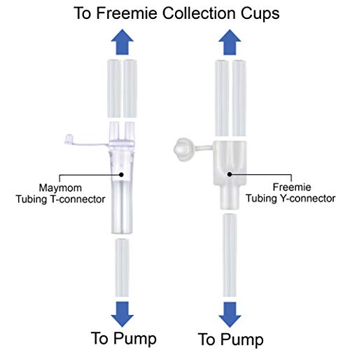 Maymom Replacement Tubing for Freemie Closed System; Not Original Freemie Closed System Connection Kit; 1 Set/Pack; NOT for Freemie Classic; Made by Maymom