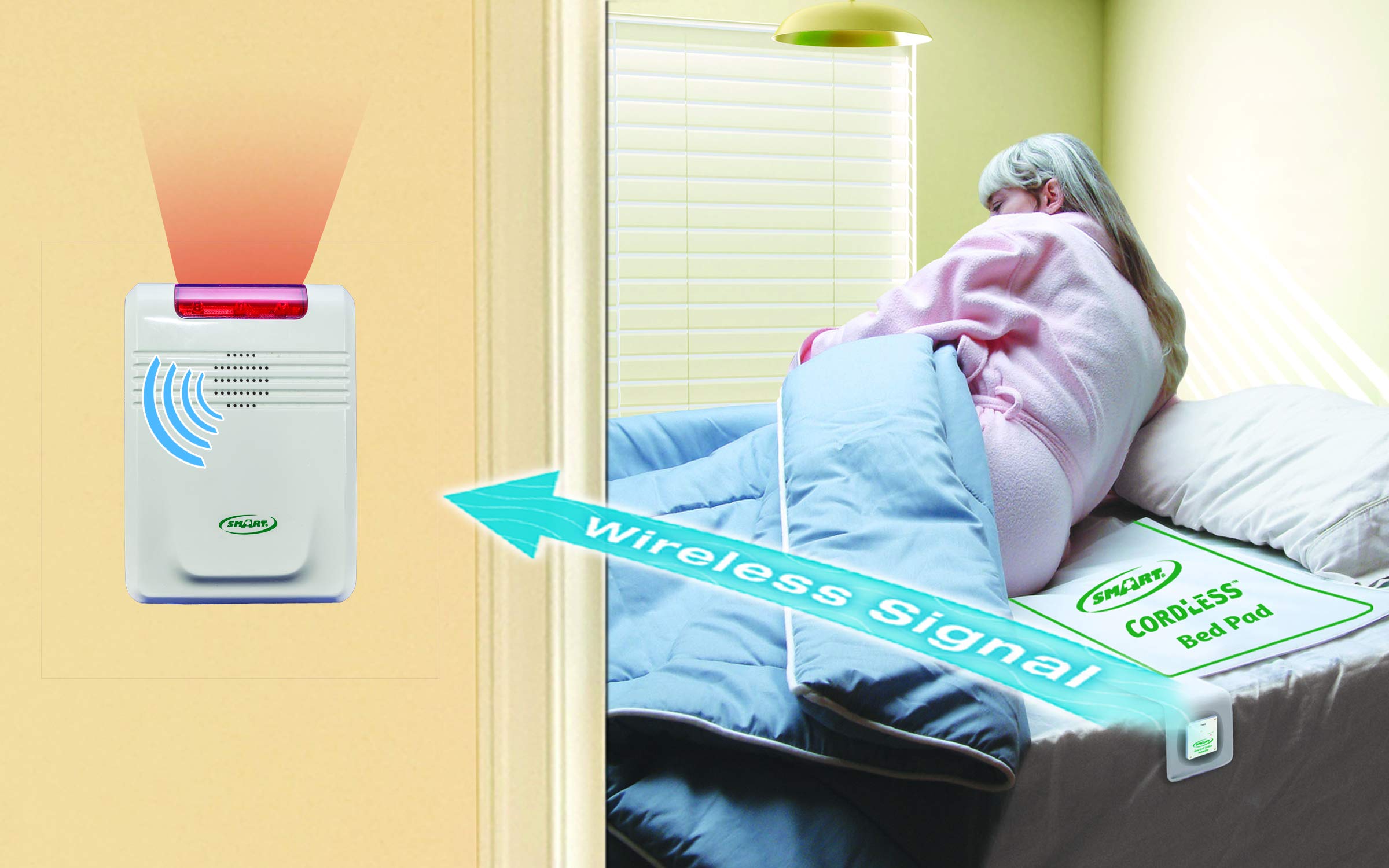 Smart Caregiver Wireless and Cordless Weight Sensing Bed Pad – 10” x 30” (Monitor or Alarm Included).