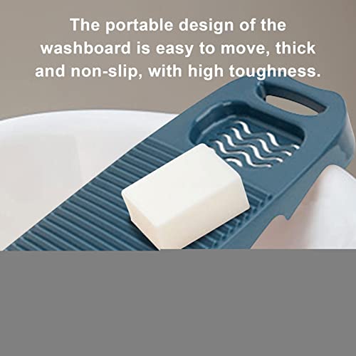 Household Washboard, Non-Slip Laundry Washing Board, Manual Wash Clothes Laundry Pad Scrubbing Board for Household(17.72x7.87x1.97inches), Dark Blue